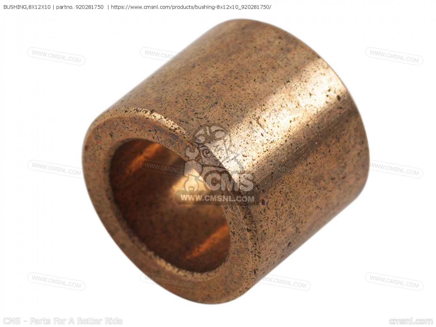 920281750: BUSHING,8X12X10 Kawasaki - buy the 92028-1750 at CMSNL