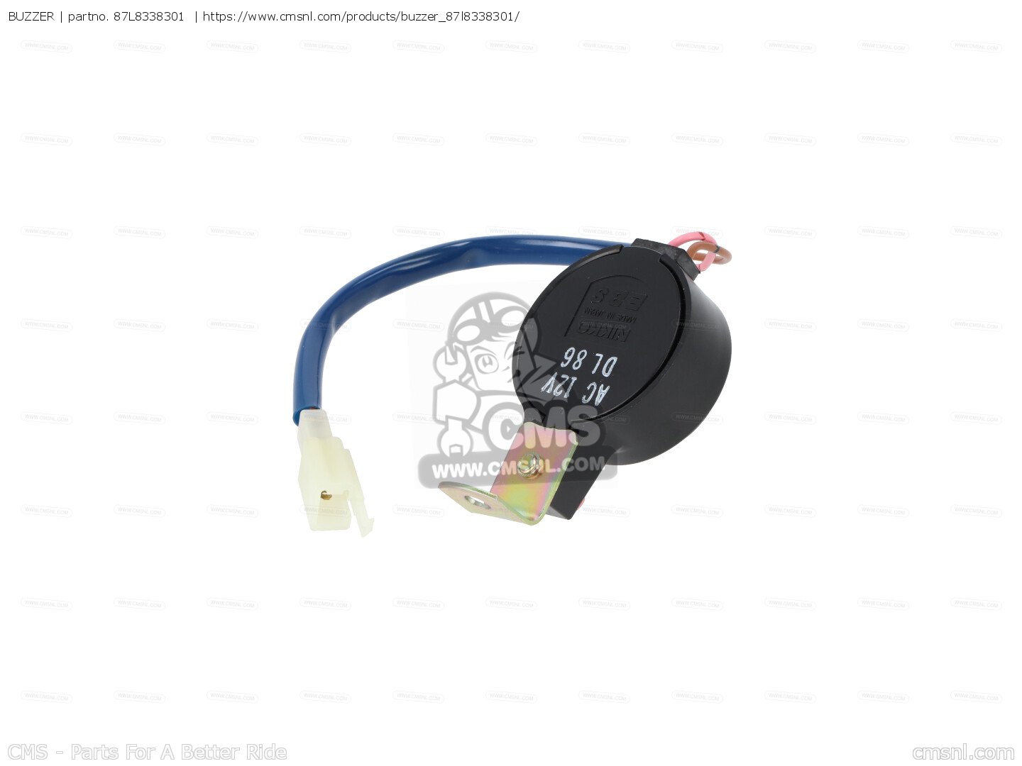 87L8338301: BUZZER Yamaha - buy the 87L-83383-01-00 at CMSNL