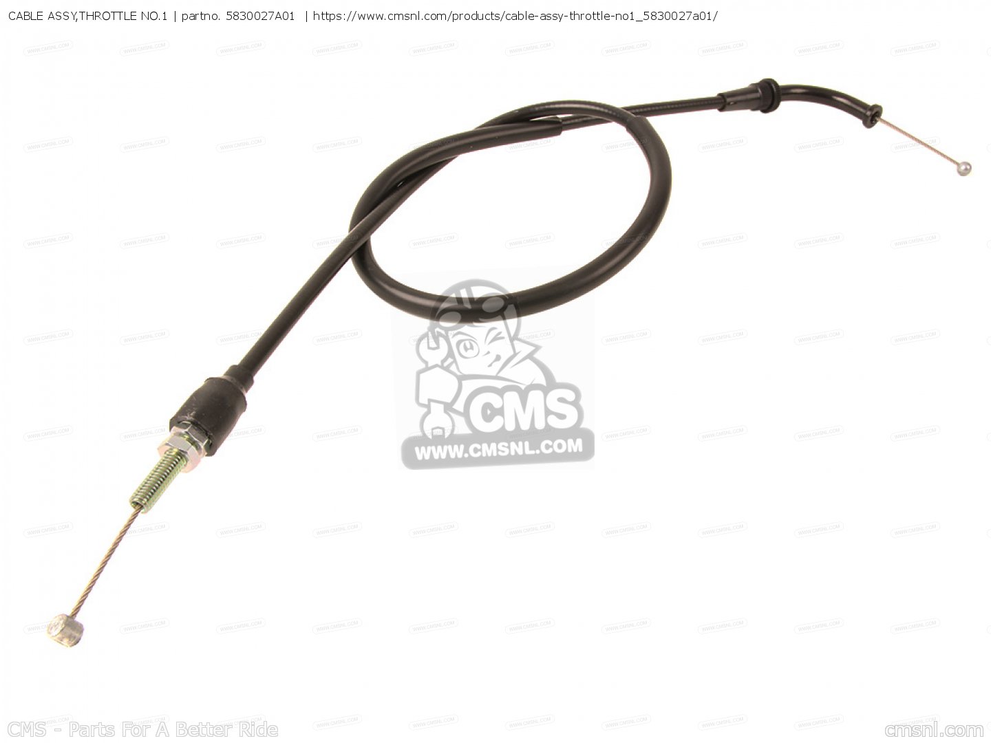 5830027A01: CABLE ASSY,THROTTLE NO.1 Suzuki - buy the 58300-27A01 at CMSNL