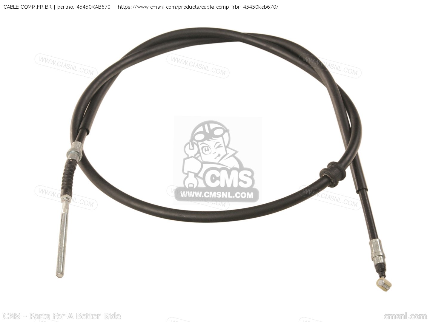 45450KAB670: Cable Comp.,fr.br Honda - buy the 45450-KAB-670 at CMSNL