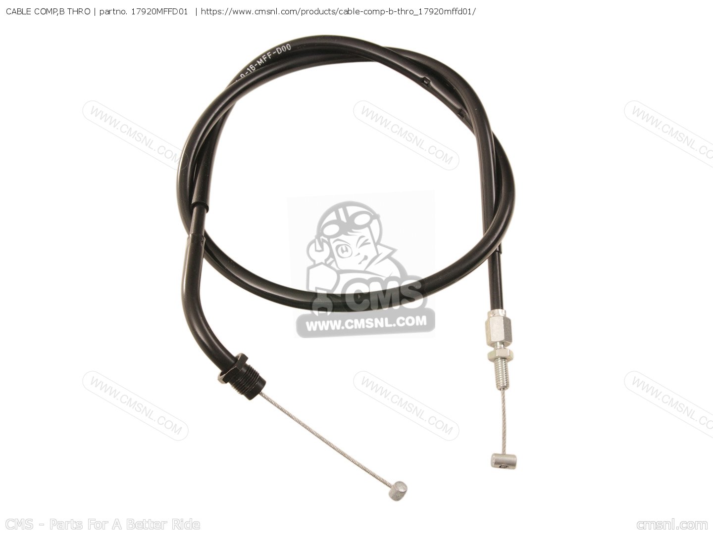 17920MFFD01: CABLE COMP,B THRO Honda - buy the 17920-MFF-D01 at CMSNL