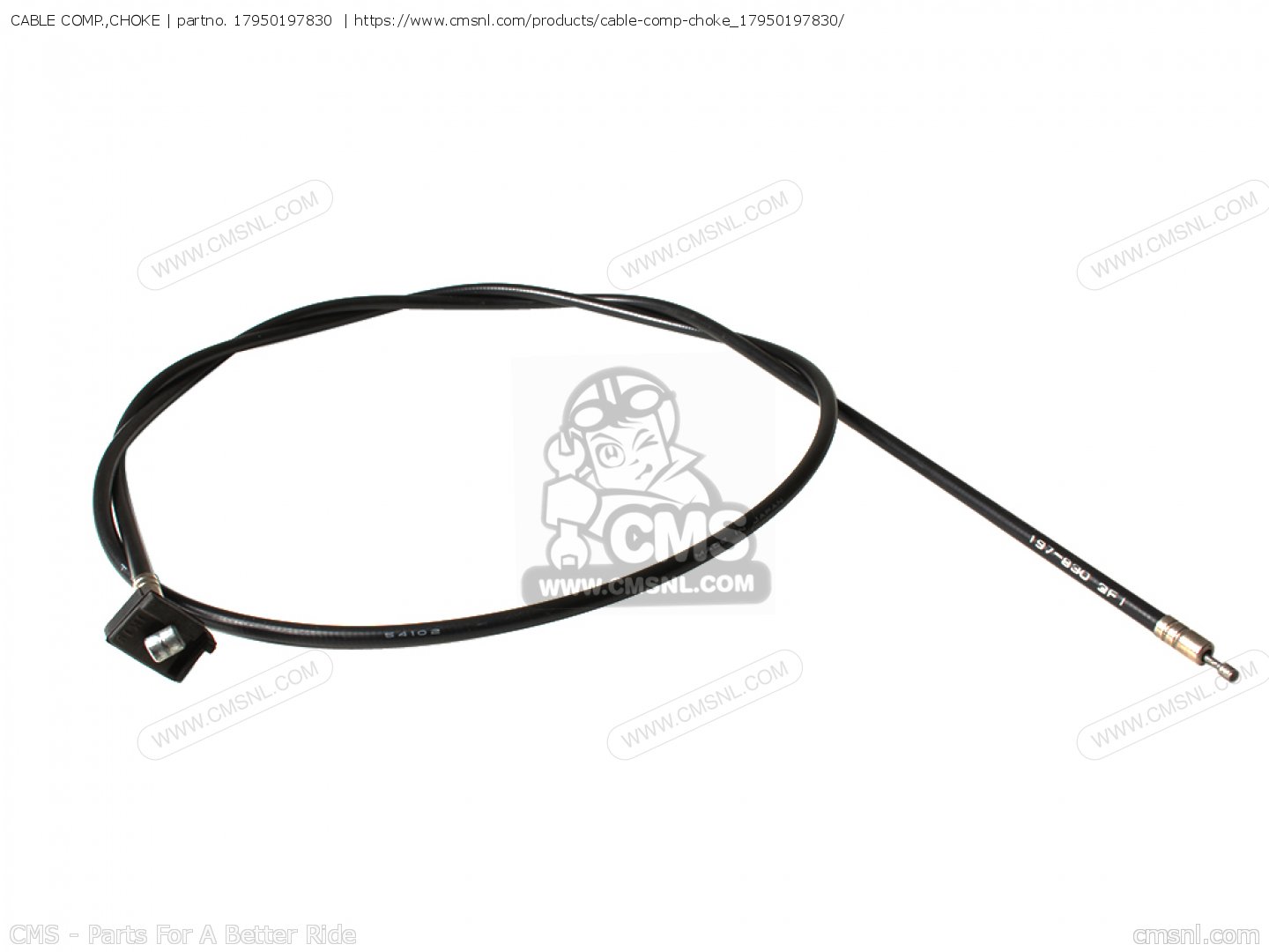 17950197830: CABLE COMP.,CHOKE Honda - buy the 17950-197-830 at CMSNL