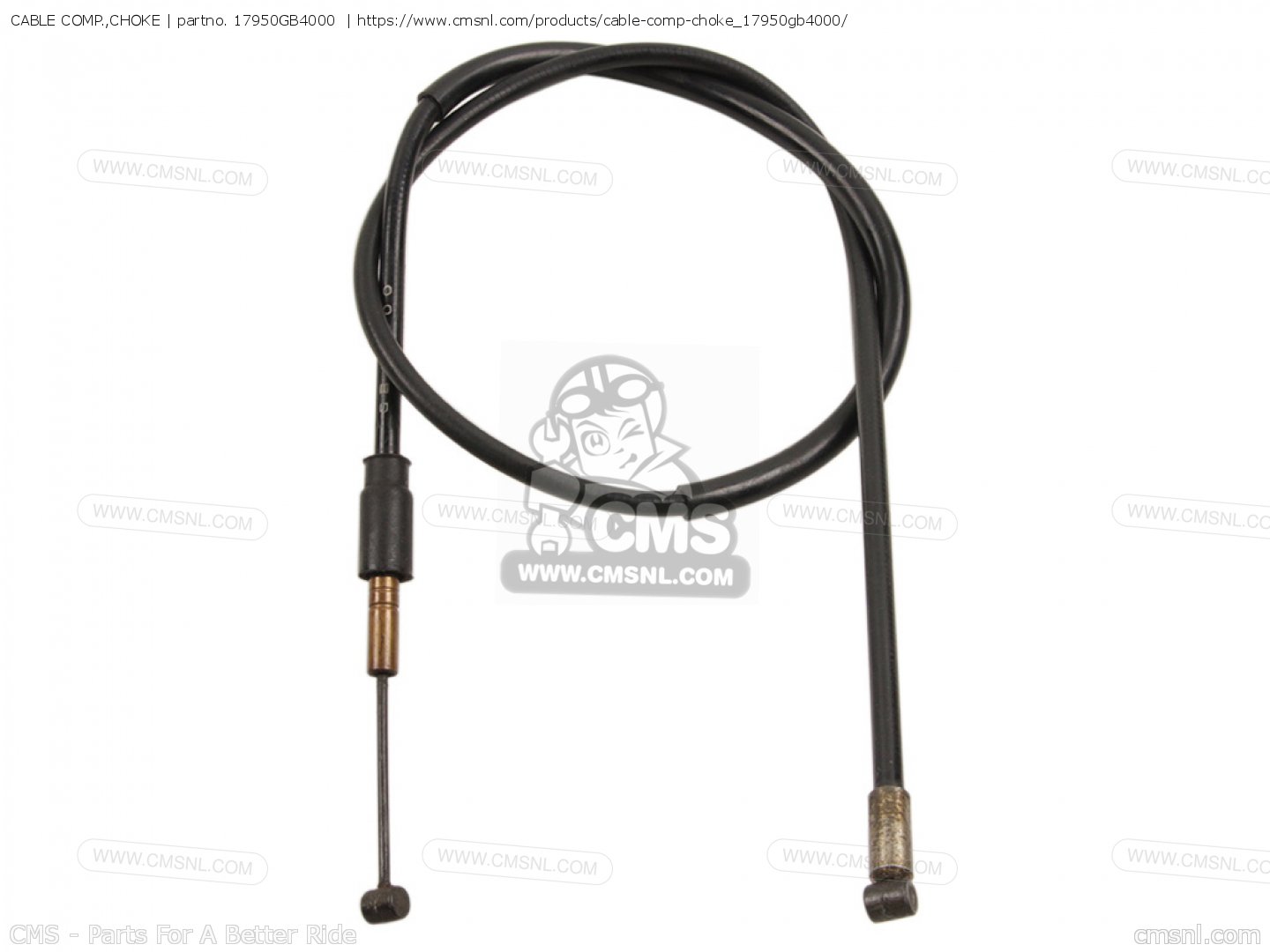 17950GB4000: CABLE COMP.,CHOKE Honda - buy the 17950-GB4-000 at CMSNL