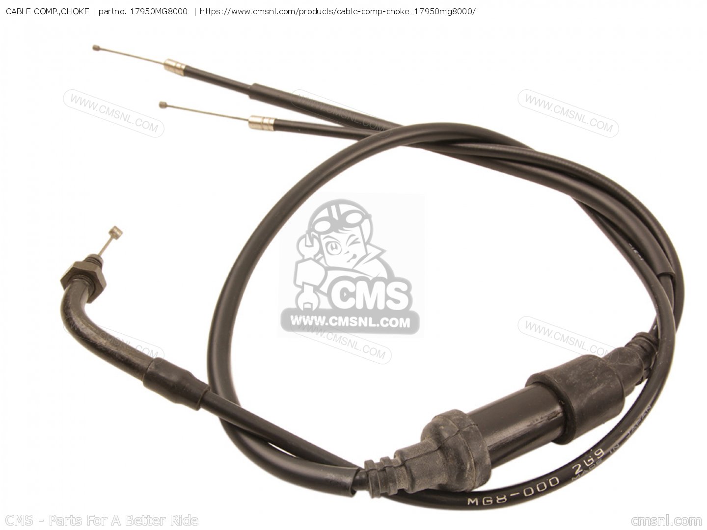 17950MG8000: CABLE COMP.,CHOKE Honda - buy the 17950-MG8-000 at CMSNL