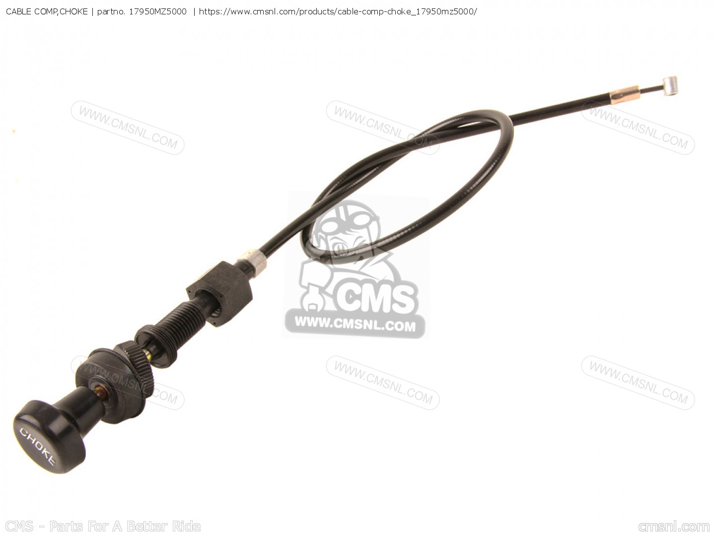 17950MZ5000: CABLE COMP,CHOKE Honda - buy the 17950-MZ5-000 at CMSNL