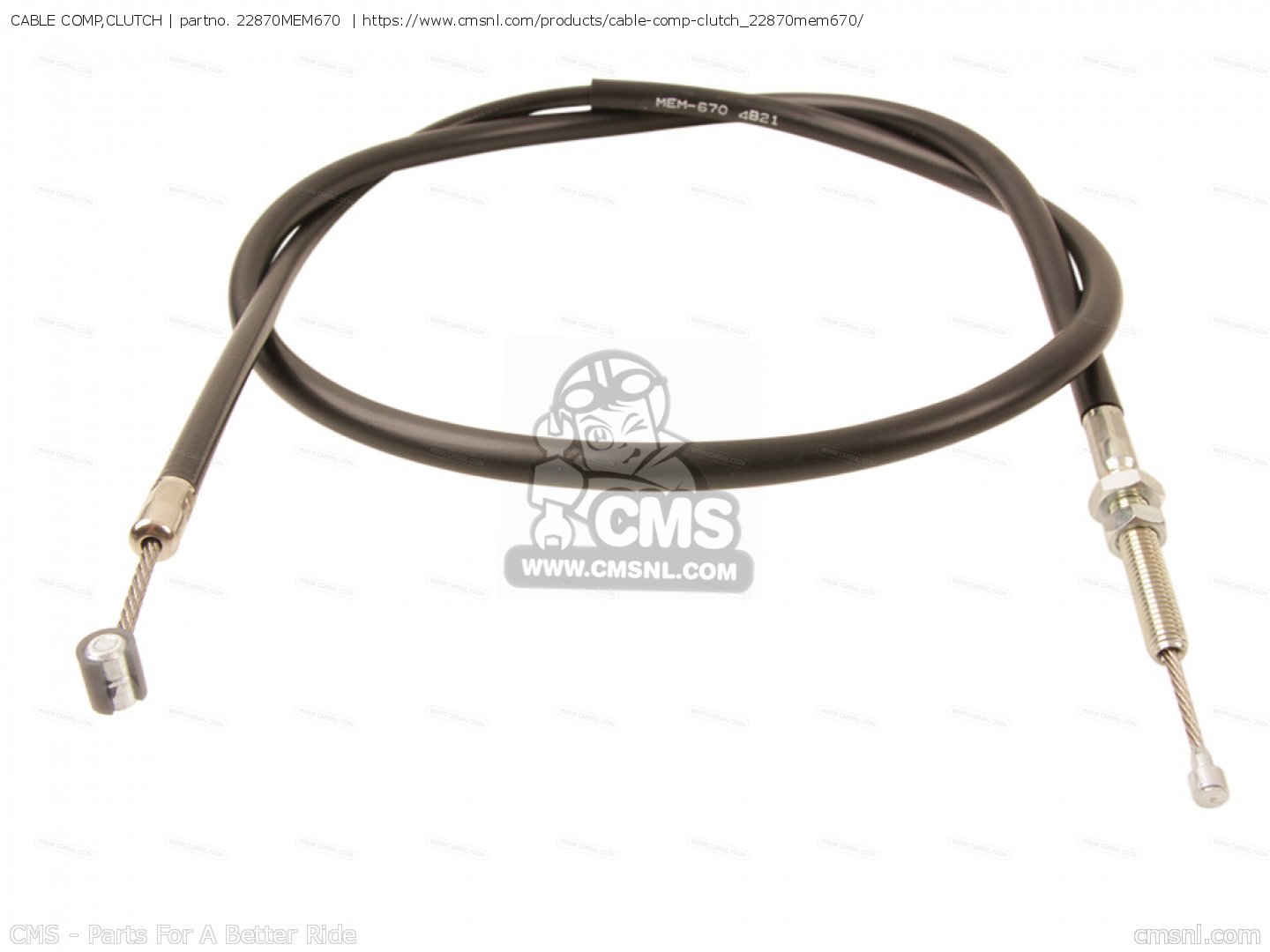 22870MEM670: CABLE COMP,CLUTCH Honda - buy the 22870-MEM-670 at CMSNL