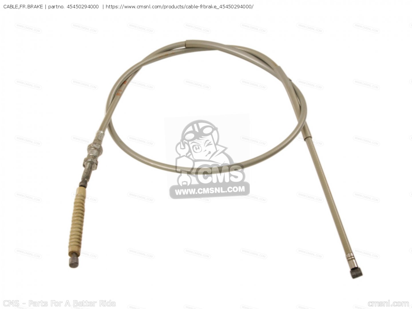 45450294000: CABLE,FR.BRAKE Honda - buy the 45450-294-000 at CMSNL