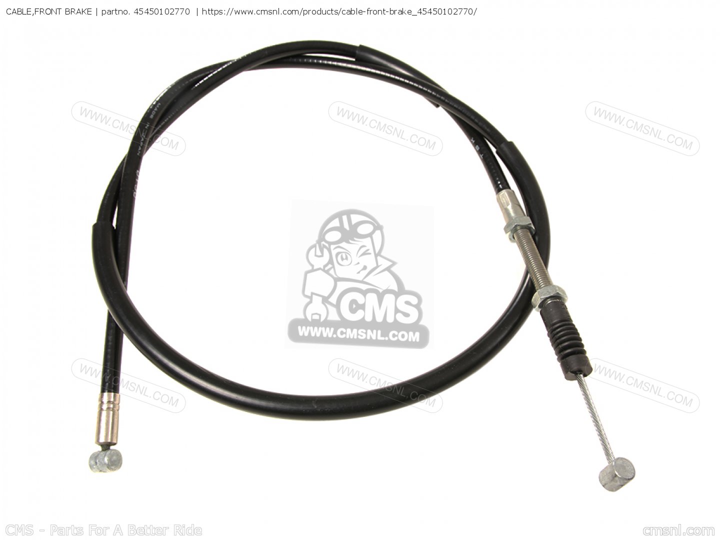 45450102770: CABLE,FRONT BRAKE Honda - buy the 45450-102-770 at CMSNL