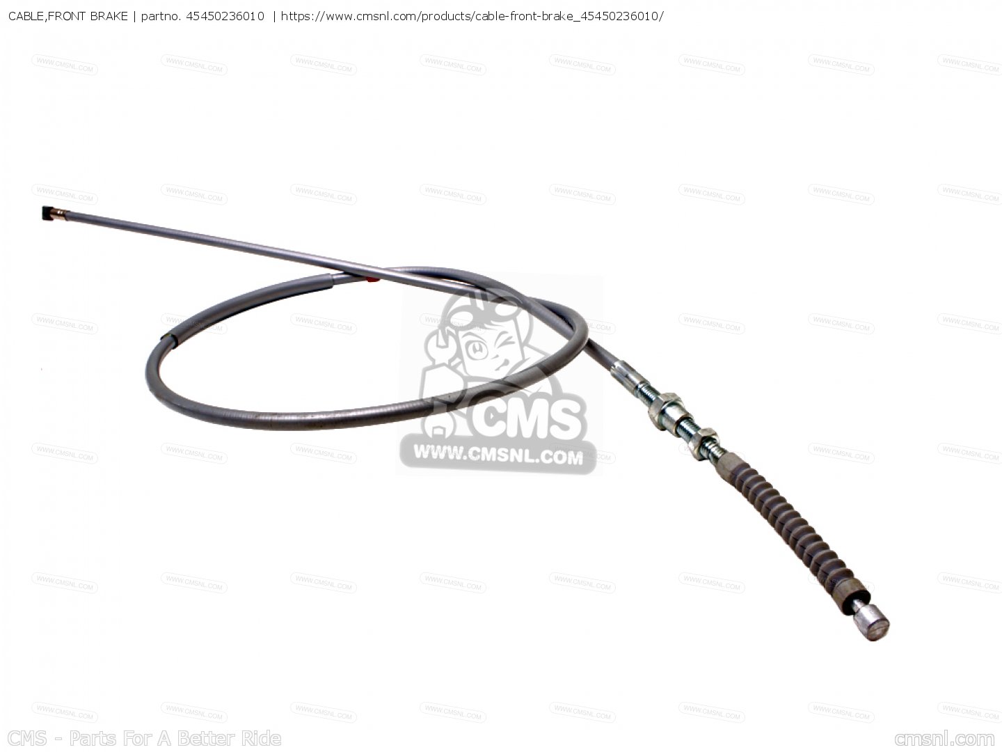 45450236010: CABLE,FRONT BRAKE Honda - buy the 45450-236-010 at CMSNL
