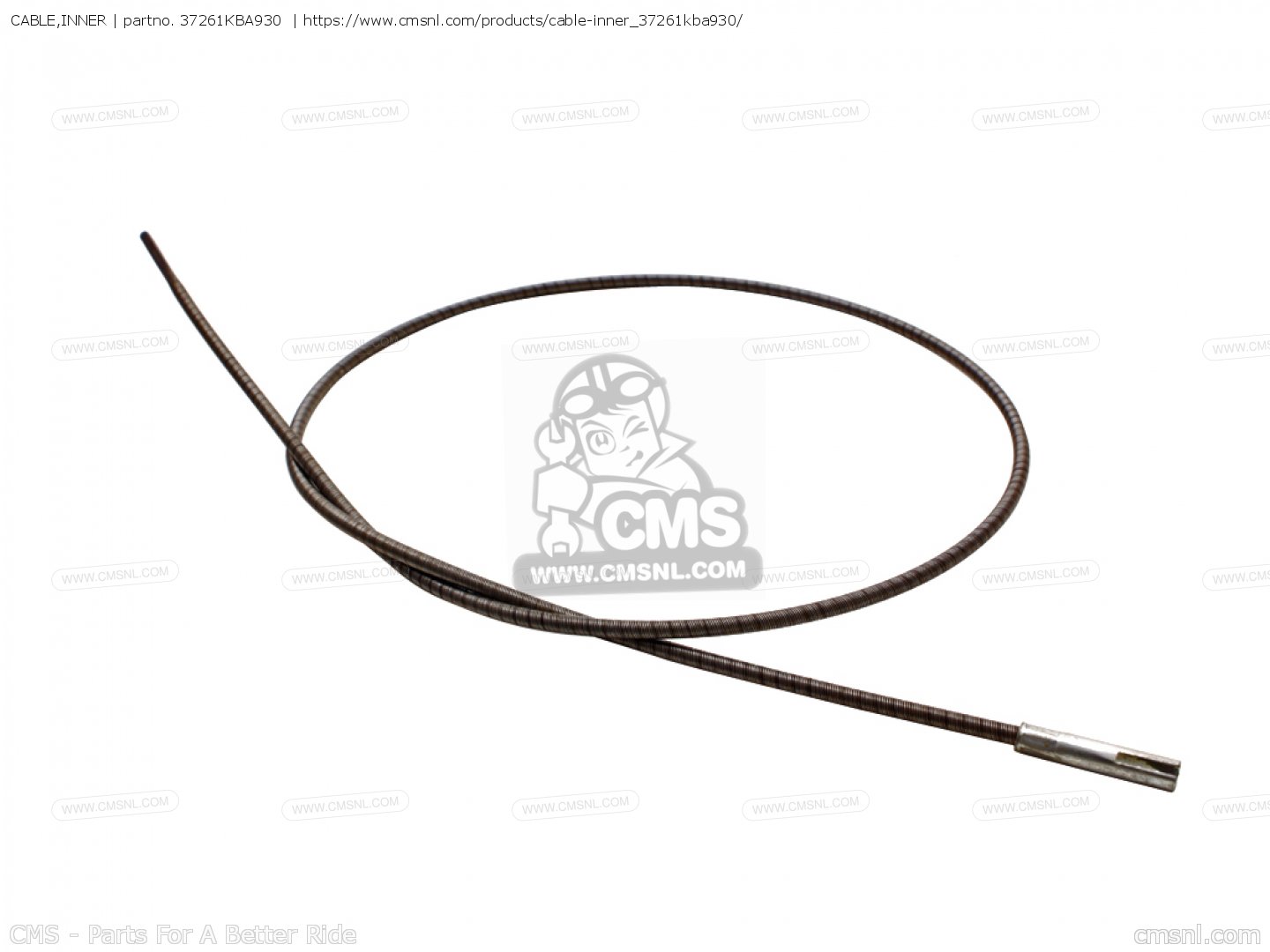 37261KBA930: CABLE,INNER Honda - buy the 37261-KBA-930 at CMSNL