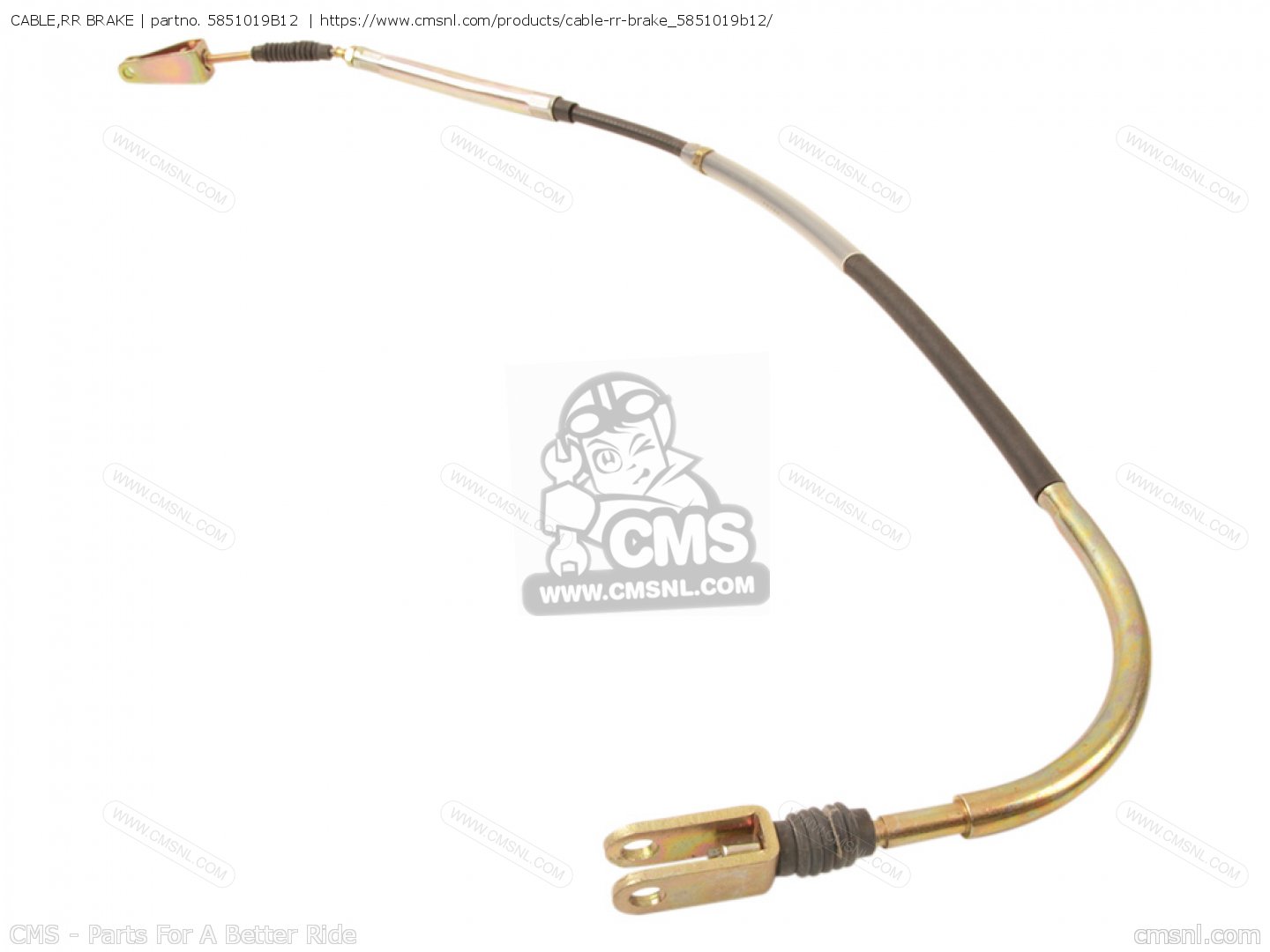 5851019B12: CABLE,RR BRAKE Suzuki - buy the 58510-19B12 at CMSNL