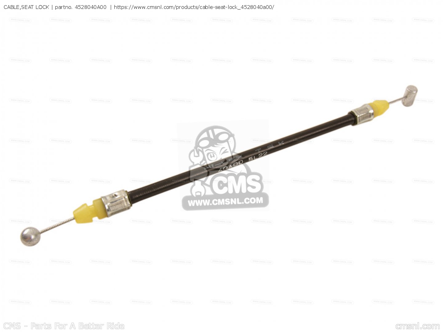 4528040A00: CABLE,SEAT LOCK Suzuki - buy the 45280-40A00 at CMSNL