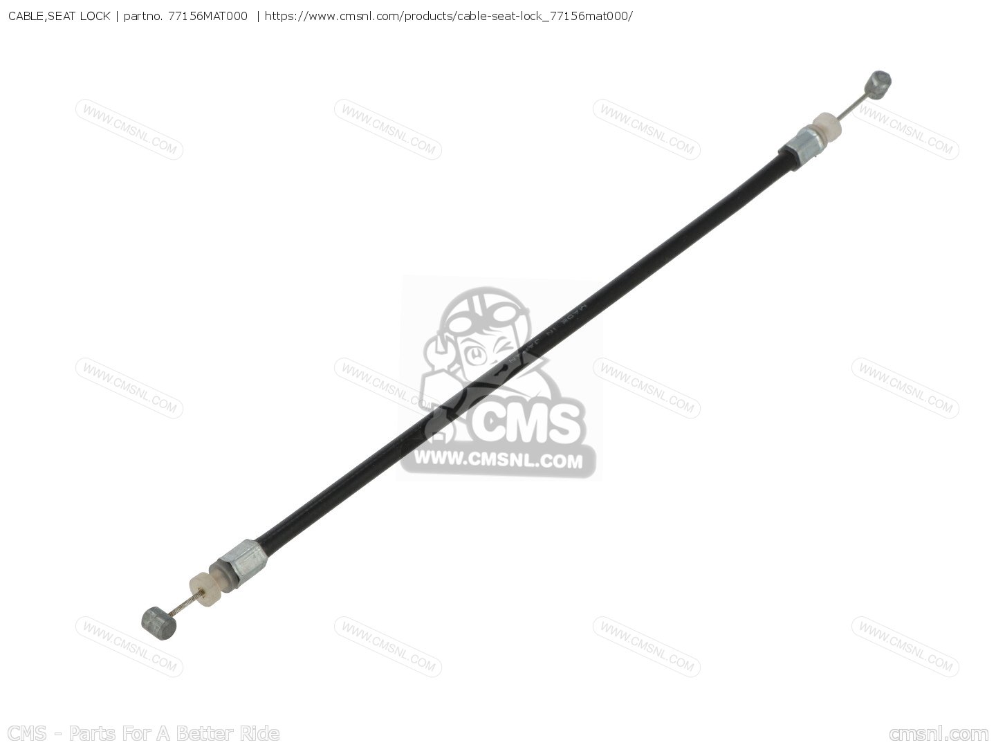 77156MAT000: CABLE,SEAT LOCK Honda - buy the 77156-MAT-000 at CMSNL