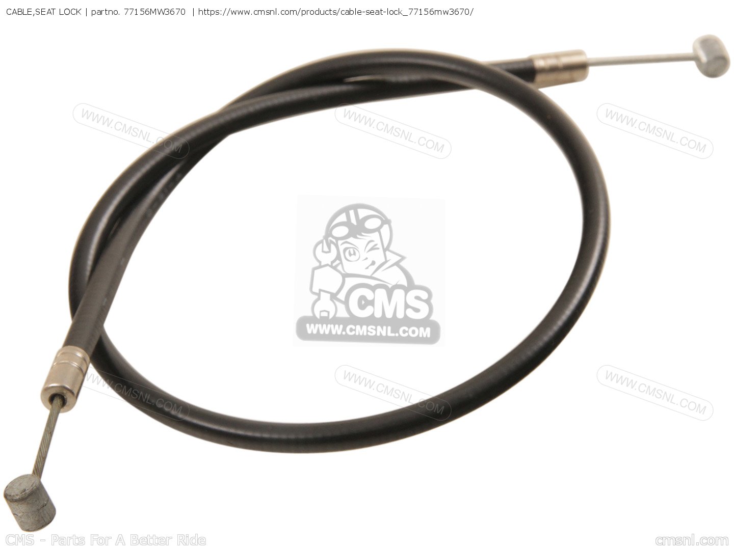 77156MW3670: CABLE,SEAT LOCK Honda - buy the 77156-MW3-670 at CMSNL