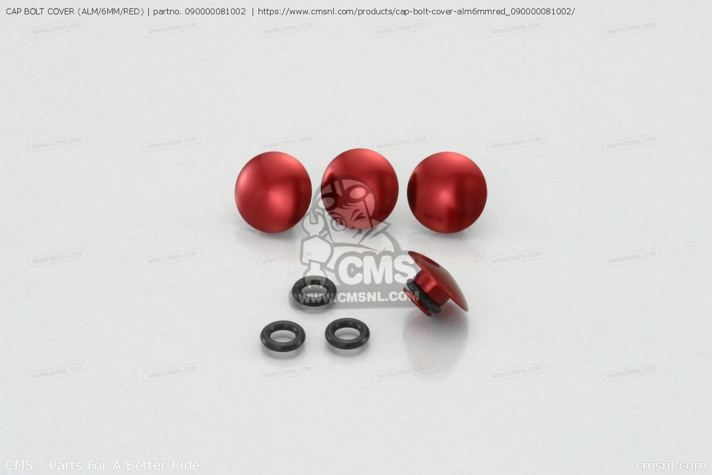 090000081002: CAP BOLT COVER (ALM/6MM/RED) Kitaco - buy the 0900-000 ...