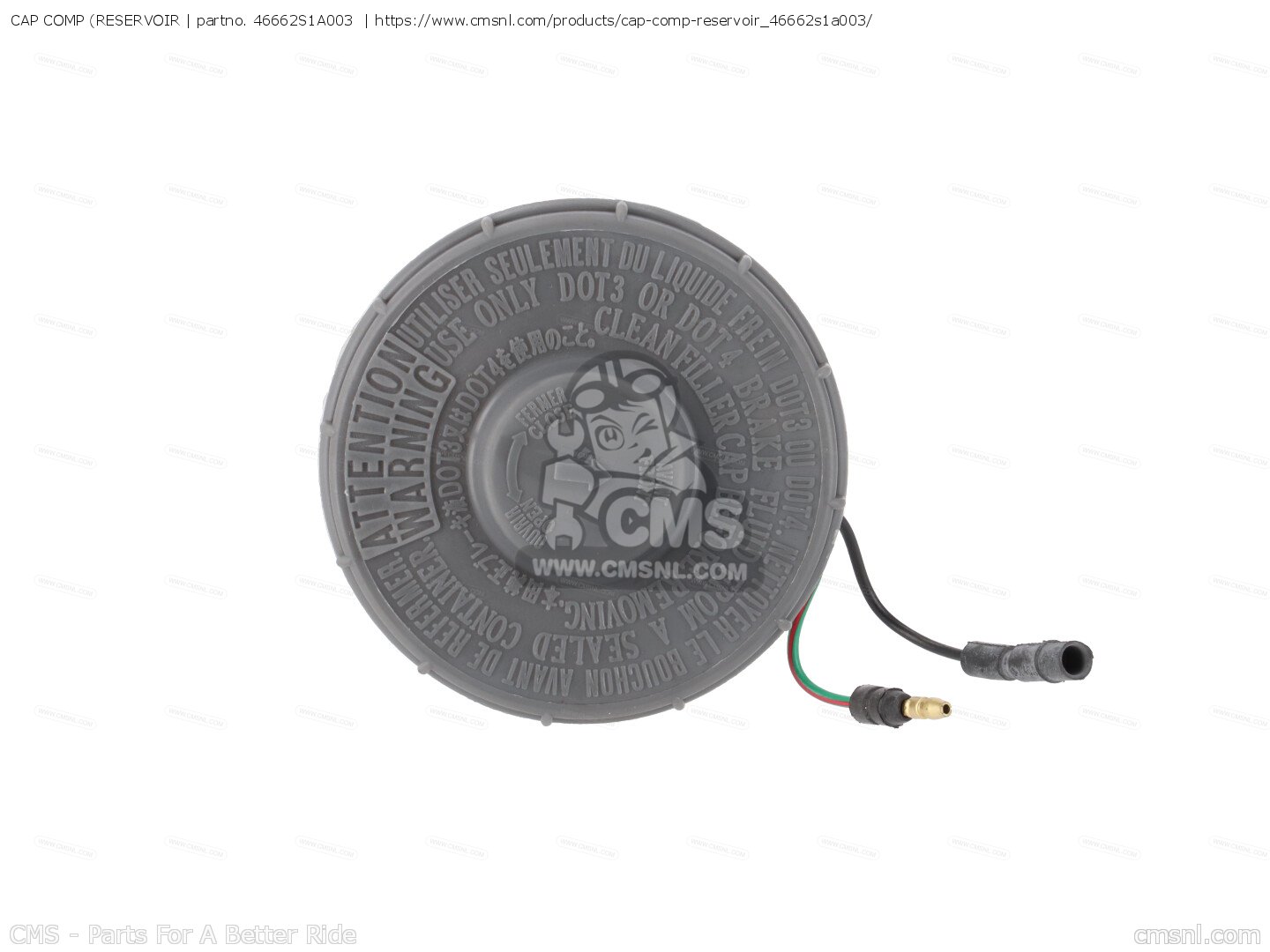 46662S1A003: Cap Comp (reservoir Honda - buy the 46662-S1A-003 at CMSNL