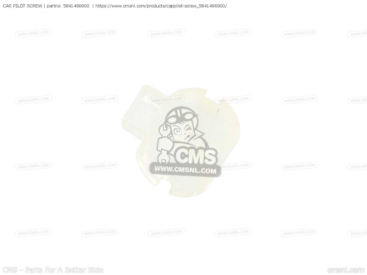 5841496900: CAP, PILOT SCREW Yamaha - buy the 584-14969-00-00 at CMSNL