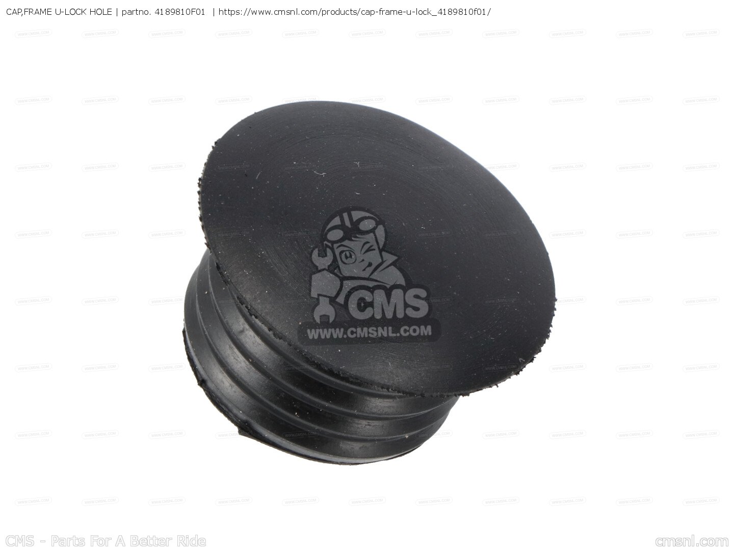 4189810F01: CAP,FRAME U-LOCK HOLE Suzuki - buy the 41898-10F01 at CMSNL
