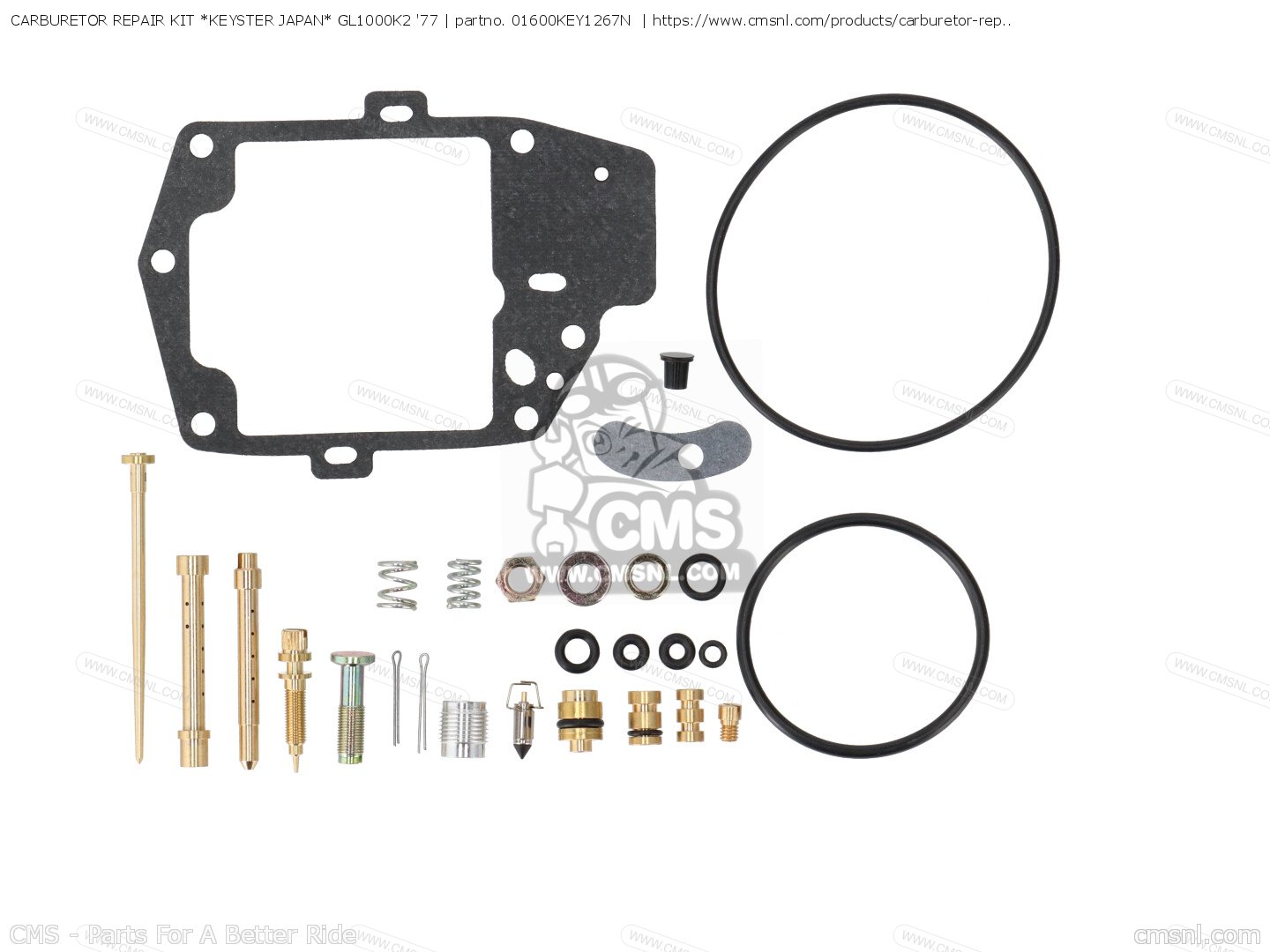 01600KEY1267N: Carburetor Repair Kit *keyster Japan* Gl1000k2 '77 Honda ...