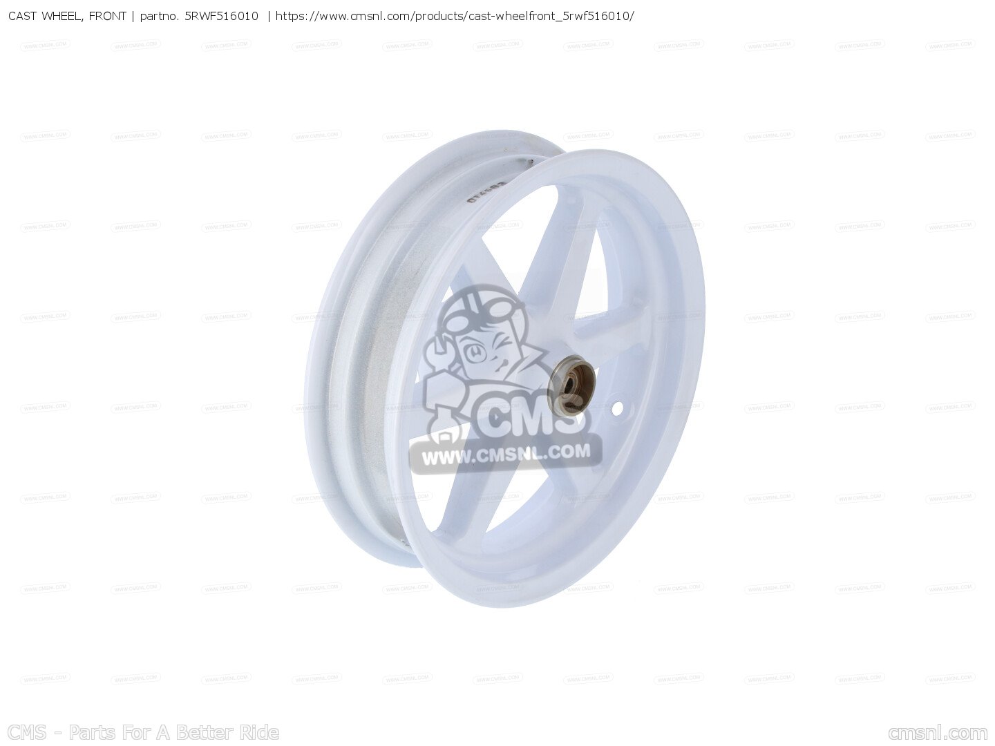 5RWF516010: CAST WHEEL, FRONT Yamaha - buy the 5RW-F5160-10-00 at CMSNL