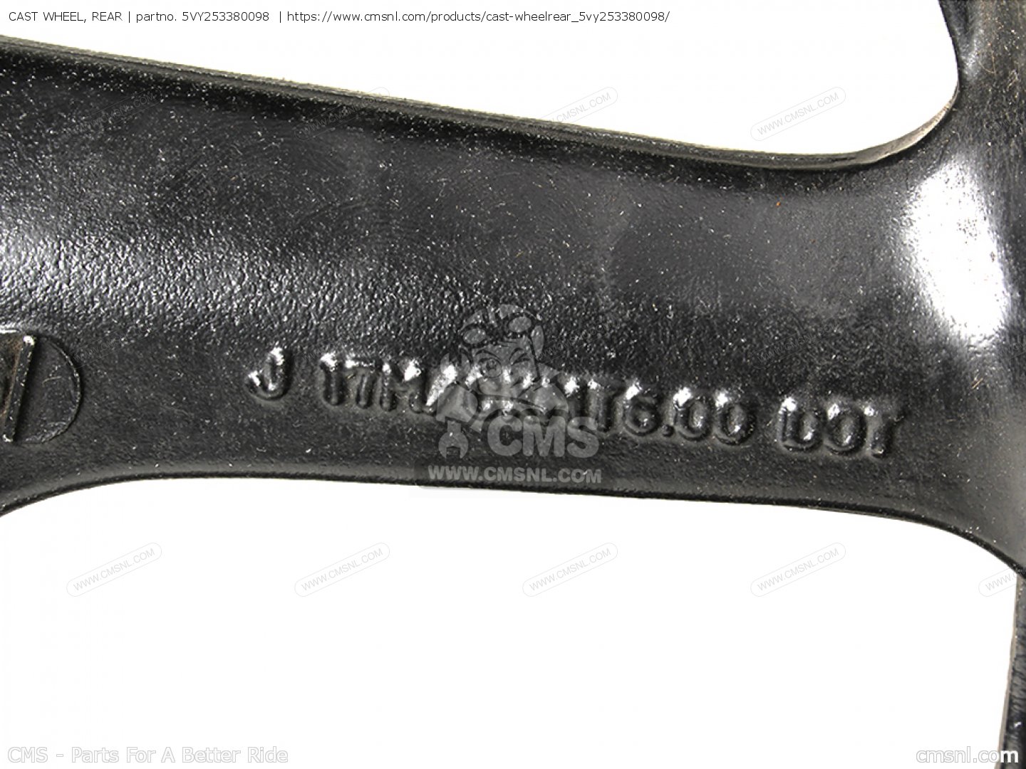 5VY253380098: Cast Wheel, Rear Yamaha - buy the 5VY-25338-00-98 at CMSNL