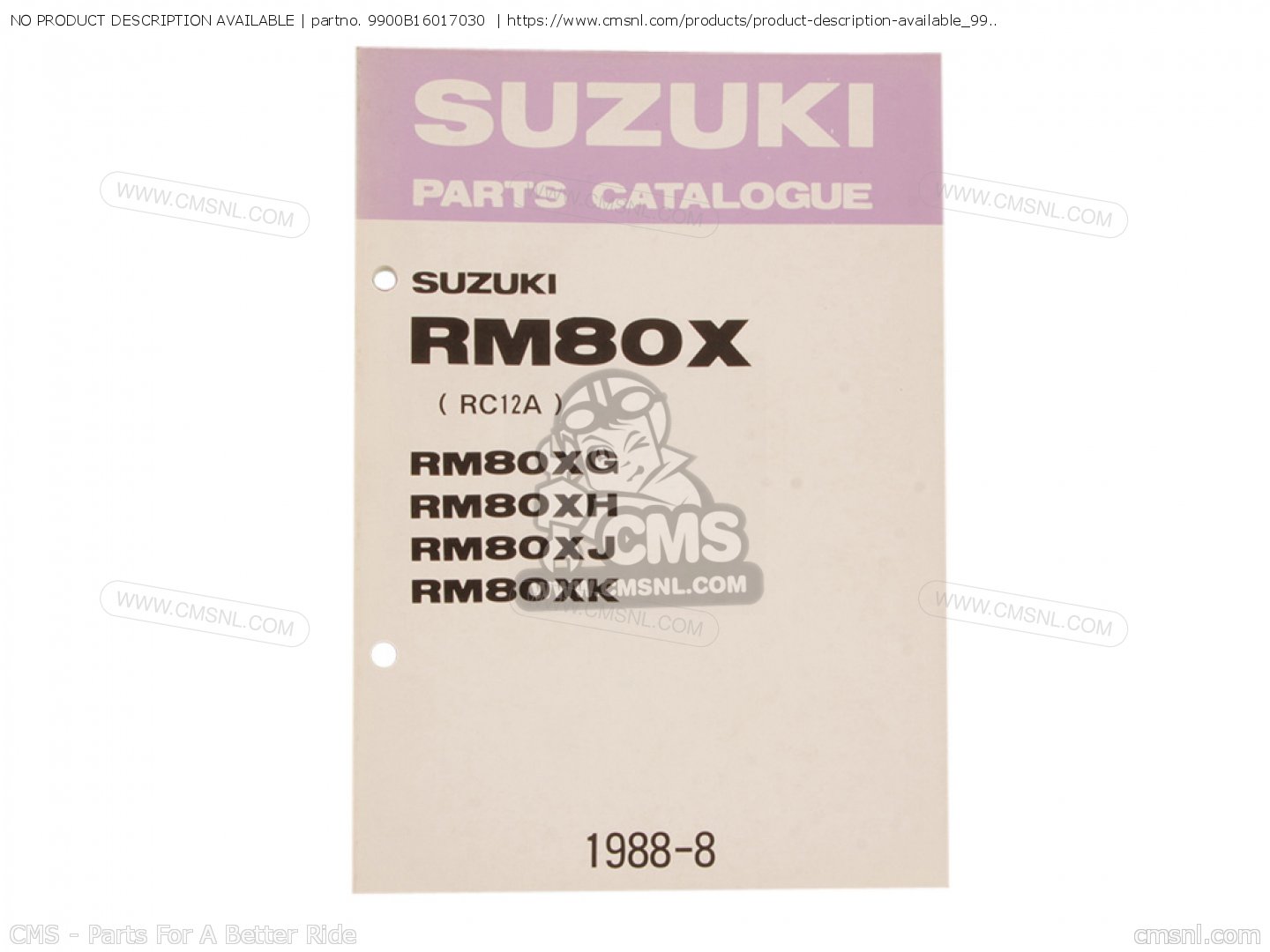 9900B16017030: CAT.RM 80 XL Suzuki - buy the 9900B-16017-030 at CMSNL