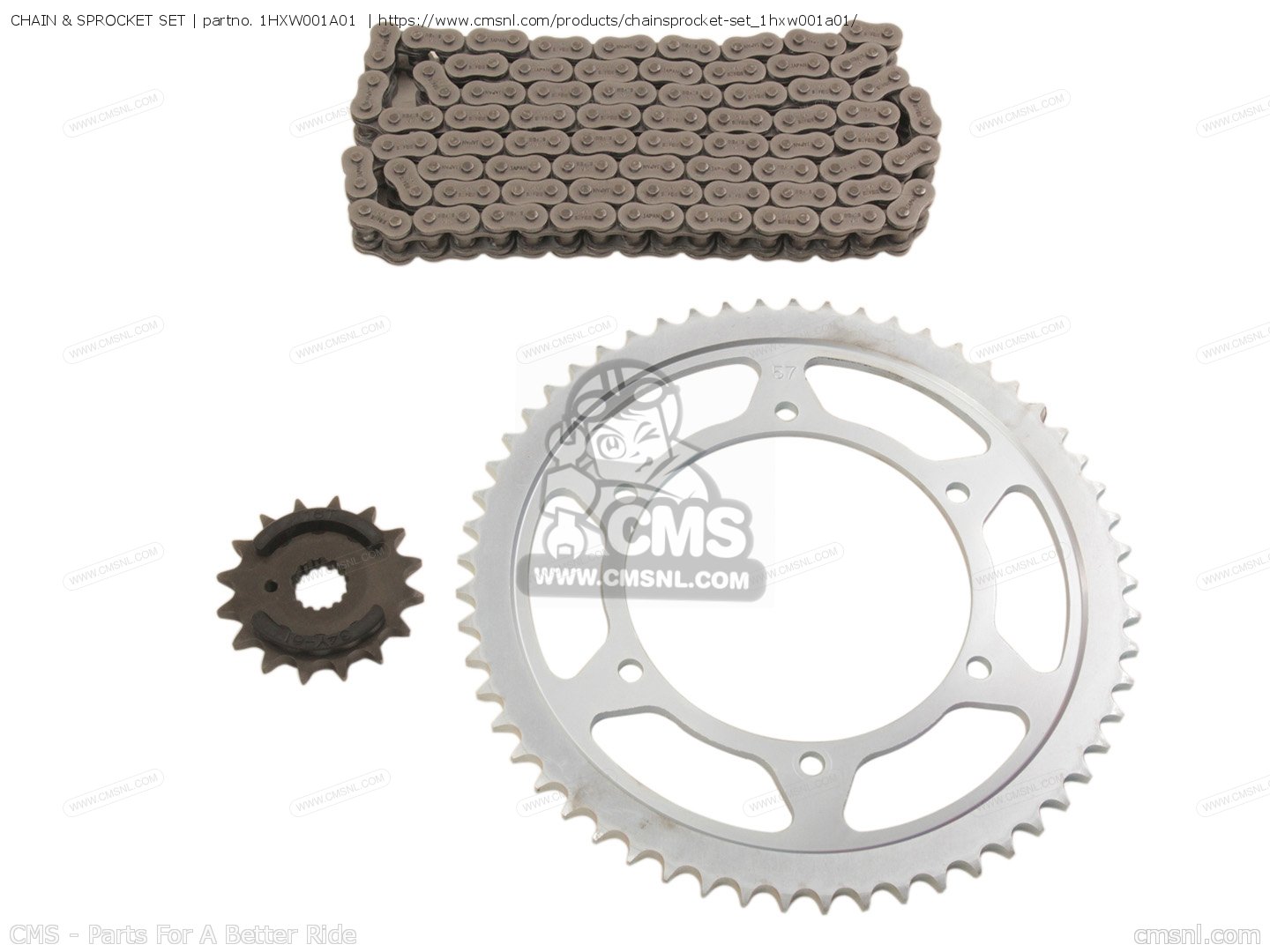 1HXW001A01: Chain & Sprocket Set Yamaha - buy the 1HX-W001A-01 at CMSNL