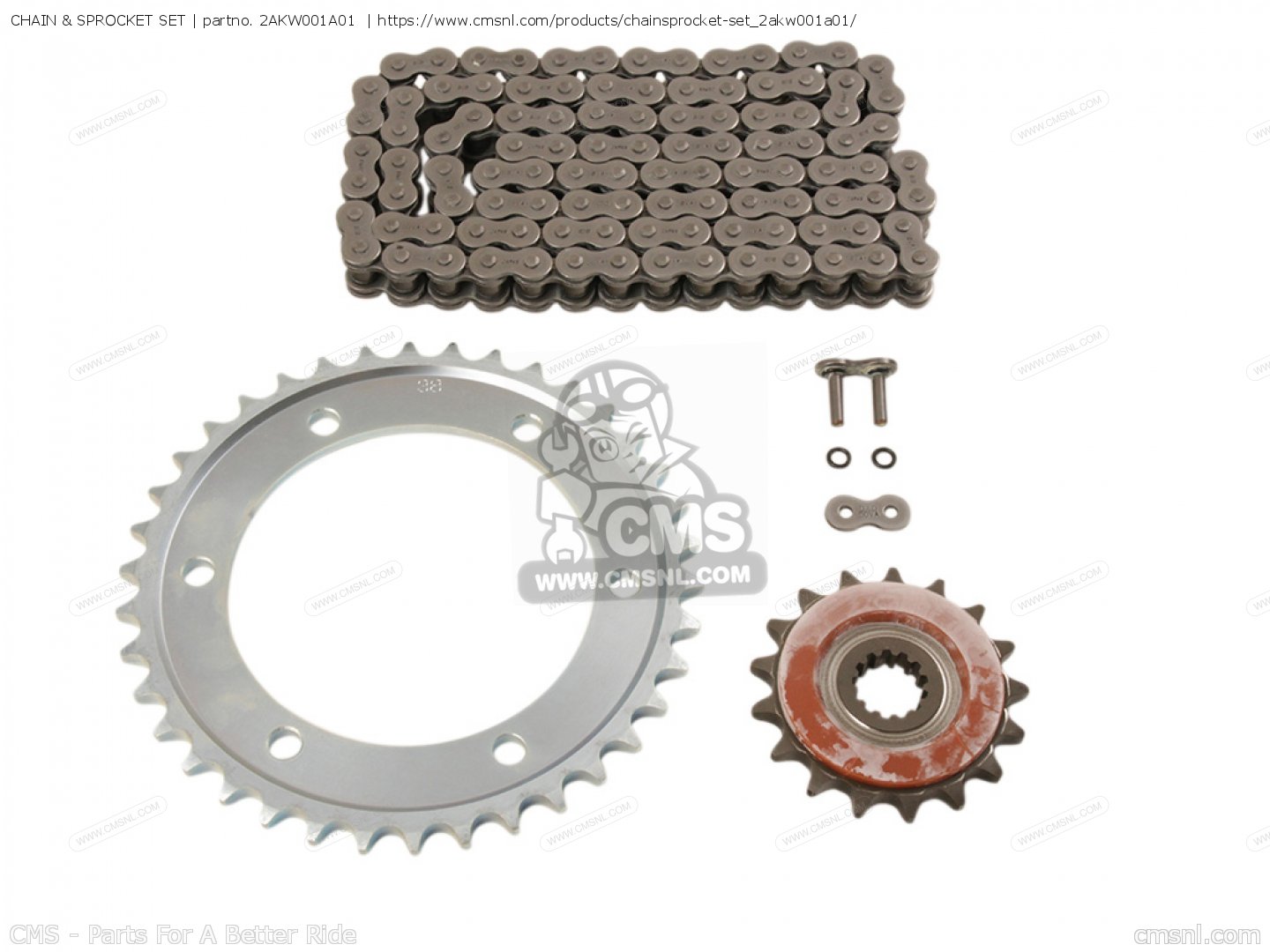 2AKW001A01: Chain & Sprocket Set Yamaha - buy the 2AK-W001A-01-00 at CMSNL