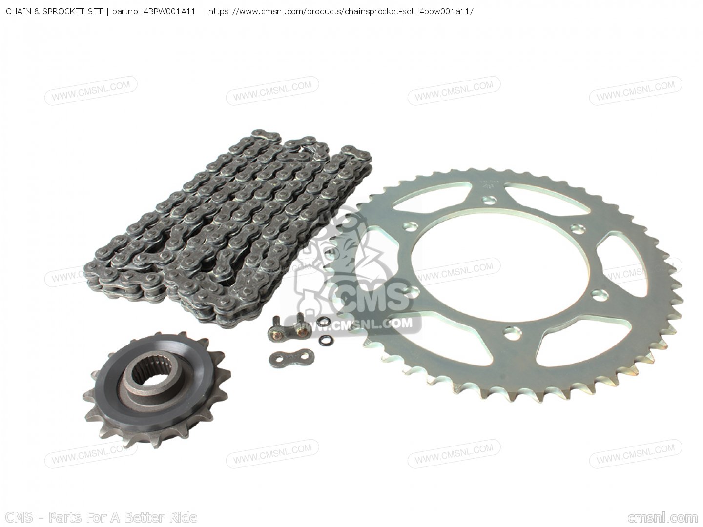 4BPW001A11: Chain & Sprocket Set Yamaha - buy the 4BP-W001A-11-00 at CMSNL