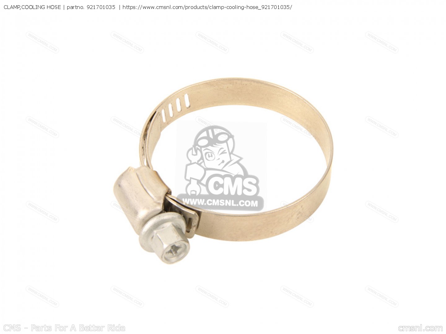 921701035: CLAMP,COOLING HOSE Kawasaki - buy the 92170-1035 at CMSNL