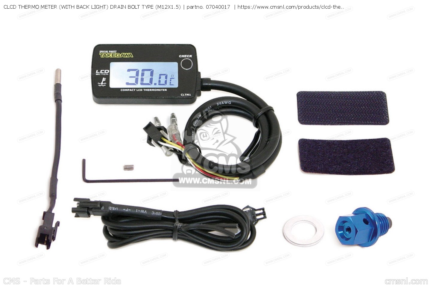 07040017: CLCD THERMO METER (WITH BACK LIGHT) DRAIN BOLT TYPE (M12X1.5 ...