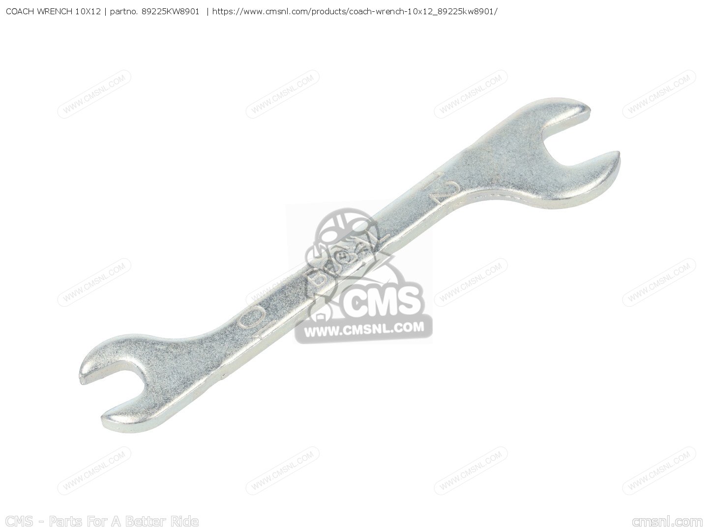 89225KW8901: COACH WRENCH 10X12 Honda - buy the 89225-KW8-901 at CMSNL