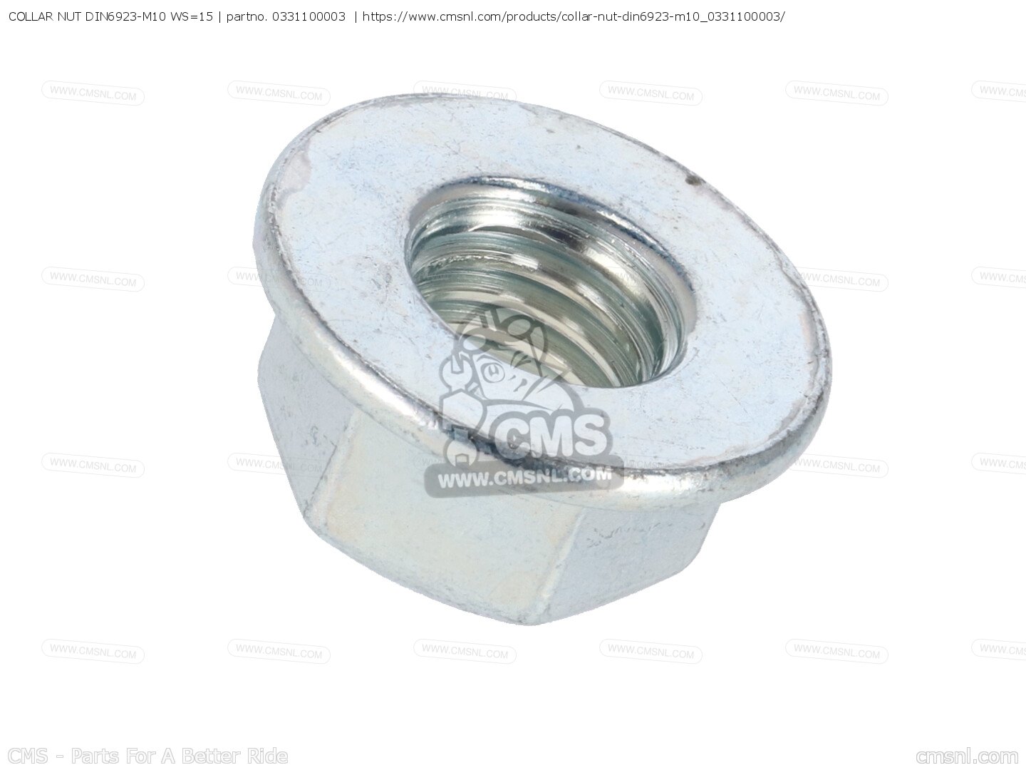 COLLAR NUT DIN6923-M10 WS=15 for KTM - order at CMSNL
