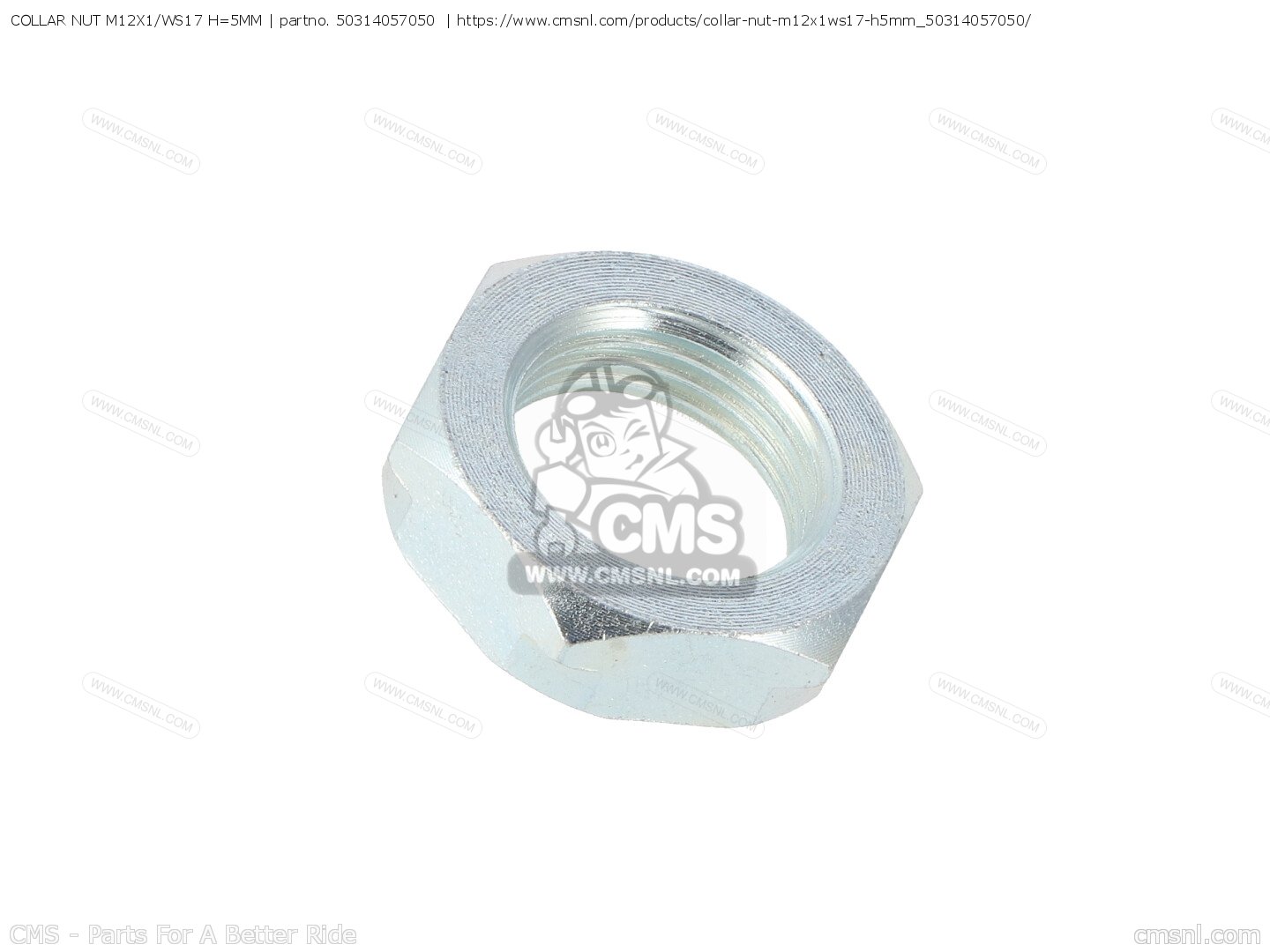 COLLAR NUT M12X1/WS17 H=5MM pour KTM - commander à CMSNL