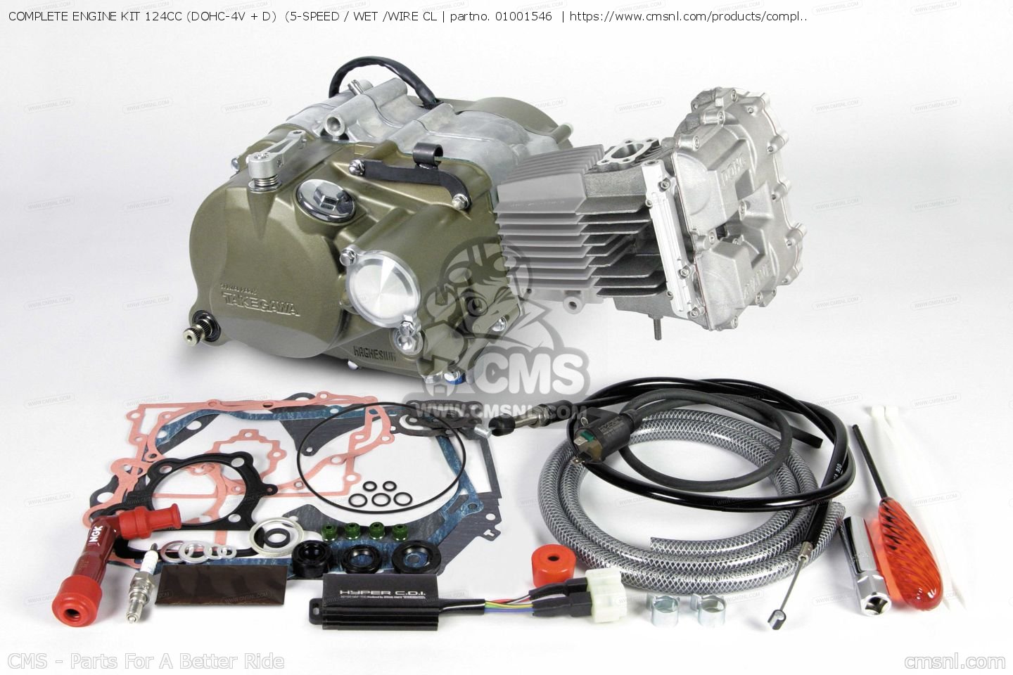 01001546: Complete Engine Kit 124cc (dohc-4v + D) (5-speed / Wet /wire ...
