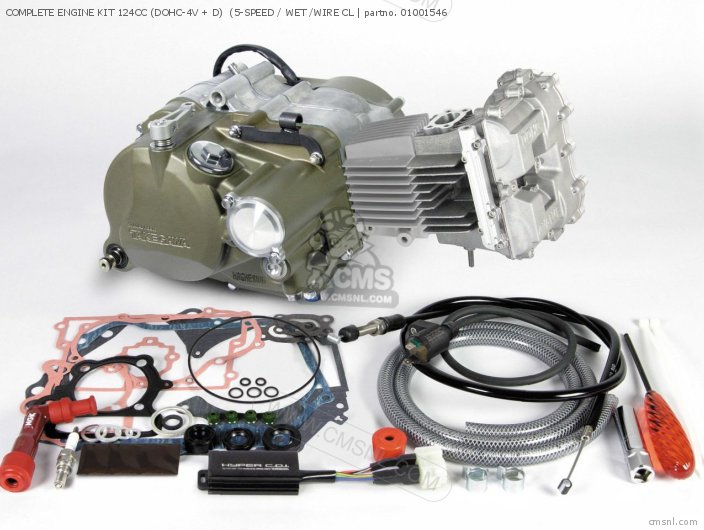 01001546: Complete Engine Kit 124cc (dohc-4v + D) (5-speed / Wet /wire ...