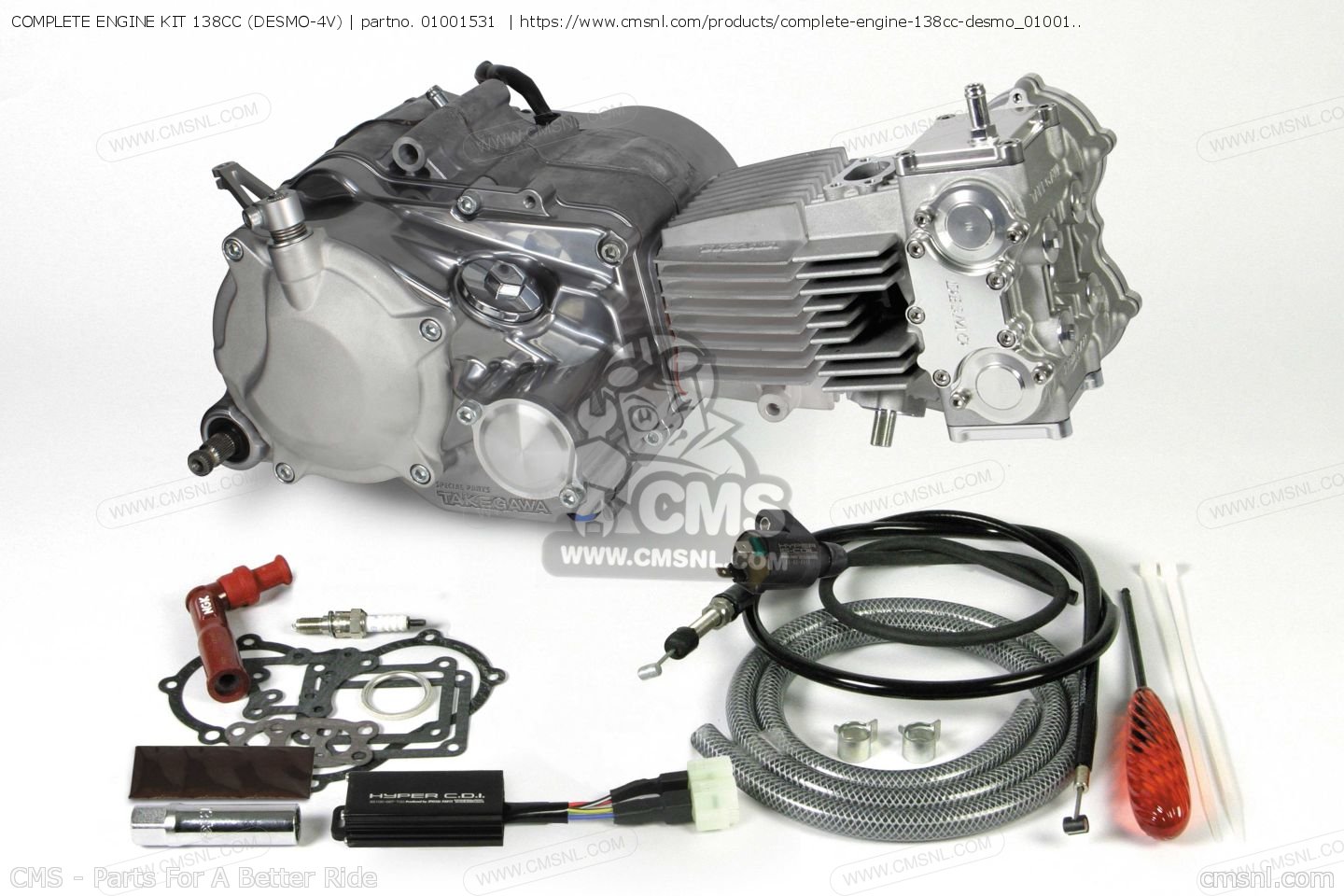01001531: COMPLETE ENGINE KIT 138CC (DESMO-4V) Takegawa - buy the 01-00 ...