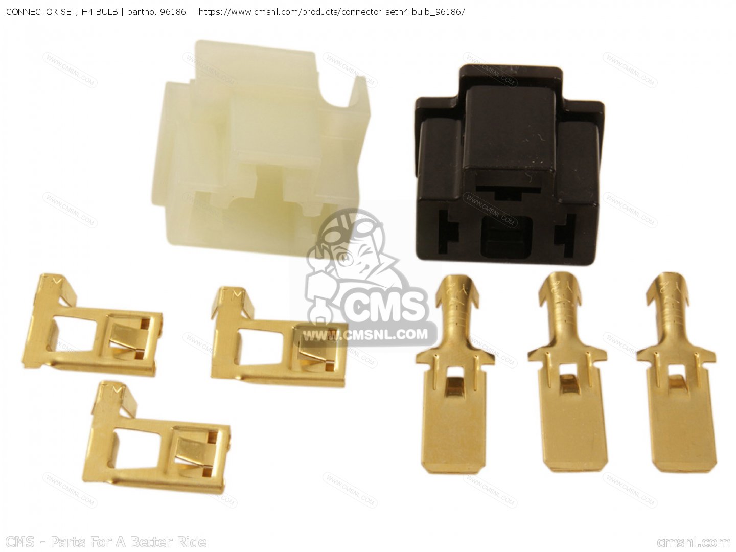 96186: Connector Set For H4 Bulb, Connector & Terminal, Male And Female ...