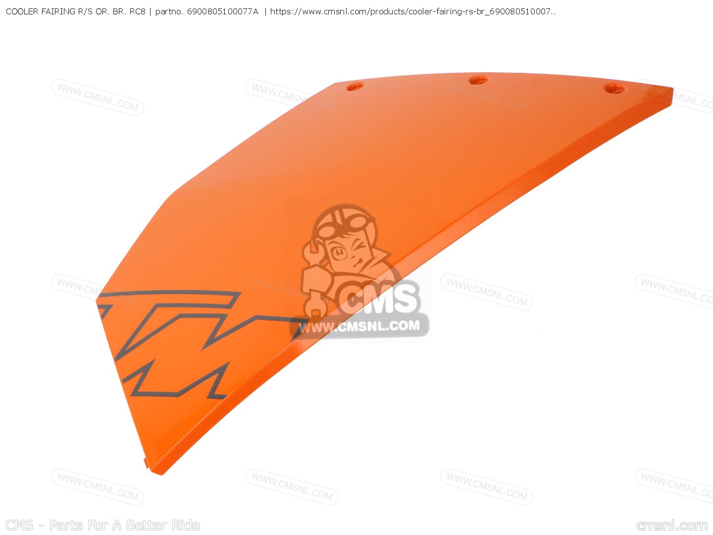 6900805100077A: COOLER FAIRING R/S OR. BR. RC8 KTM - buy the ...