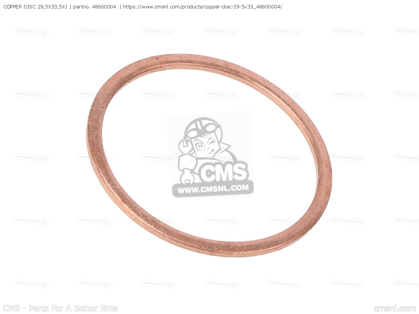 COPPER DISC 29,5X33,5X1 for 125 SX Europe 2002 - order at CMSNL