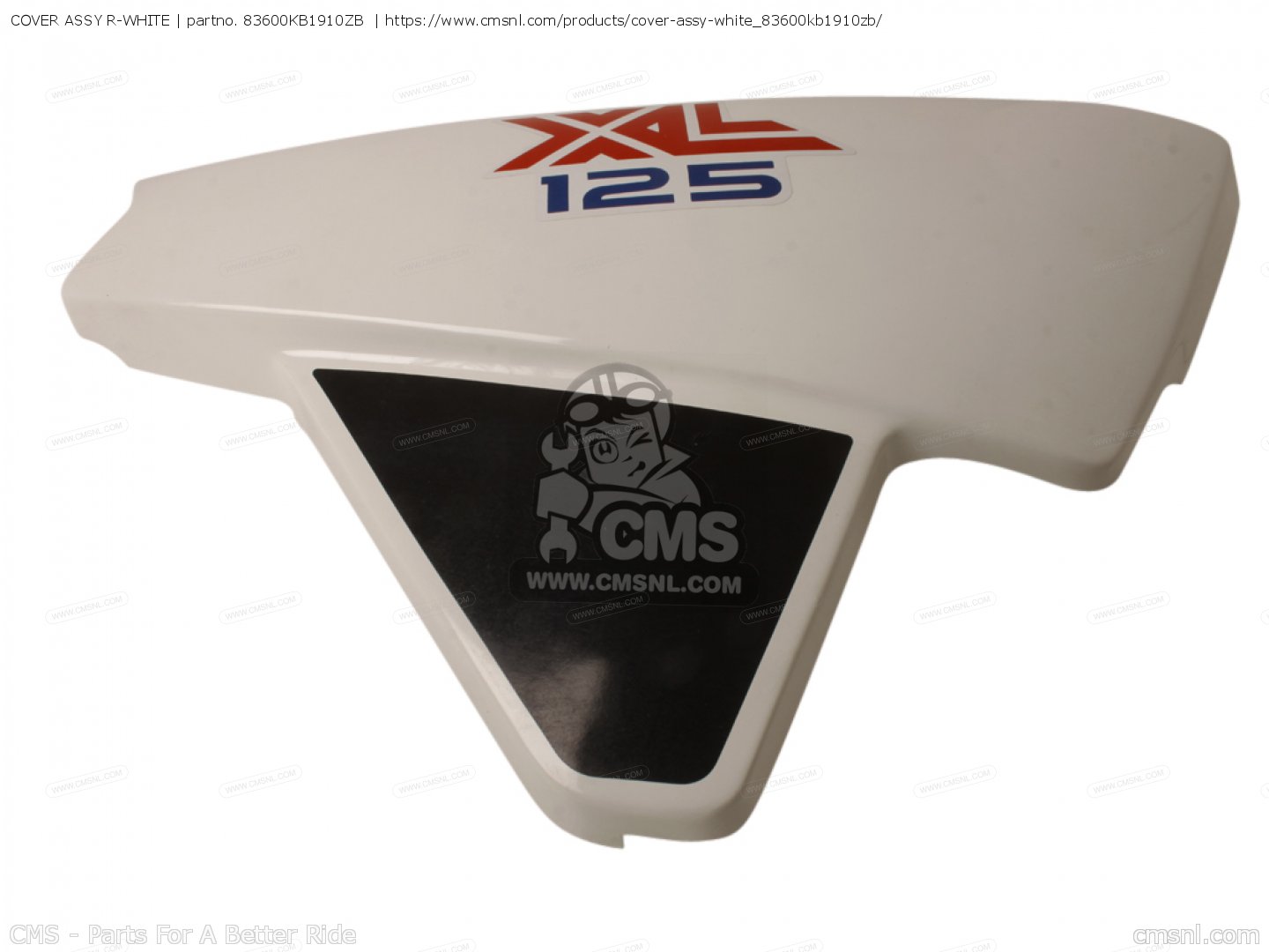 83600KB1910ZB: Cover Assy R-white Honda - buy the 83600-KB1-910ZB at CMSNL