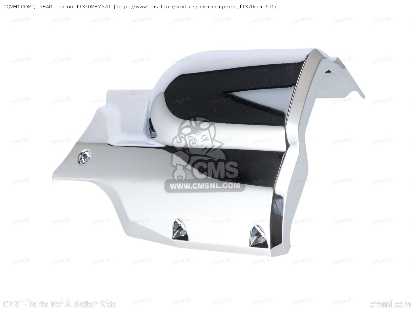 11370MEM670: COVER COMP,L REAR Honda - buy the 11370-MEM-670 at CMSNL