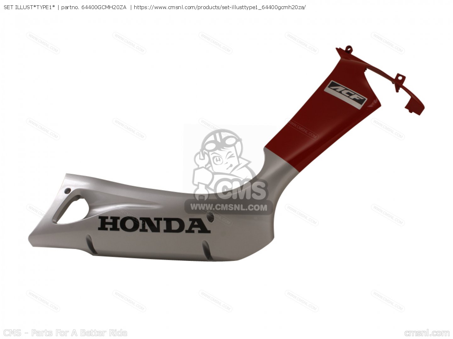64400GCMH20ZA: COVER SET, R. FR. SI Honda - buy the 64400-GCM-H20ZA at ...
