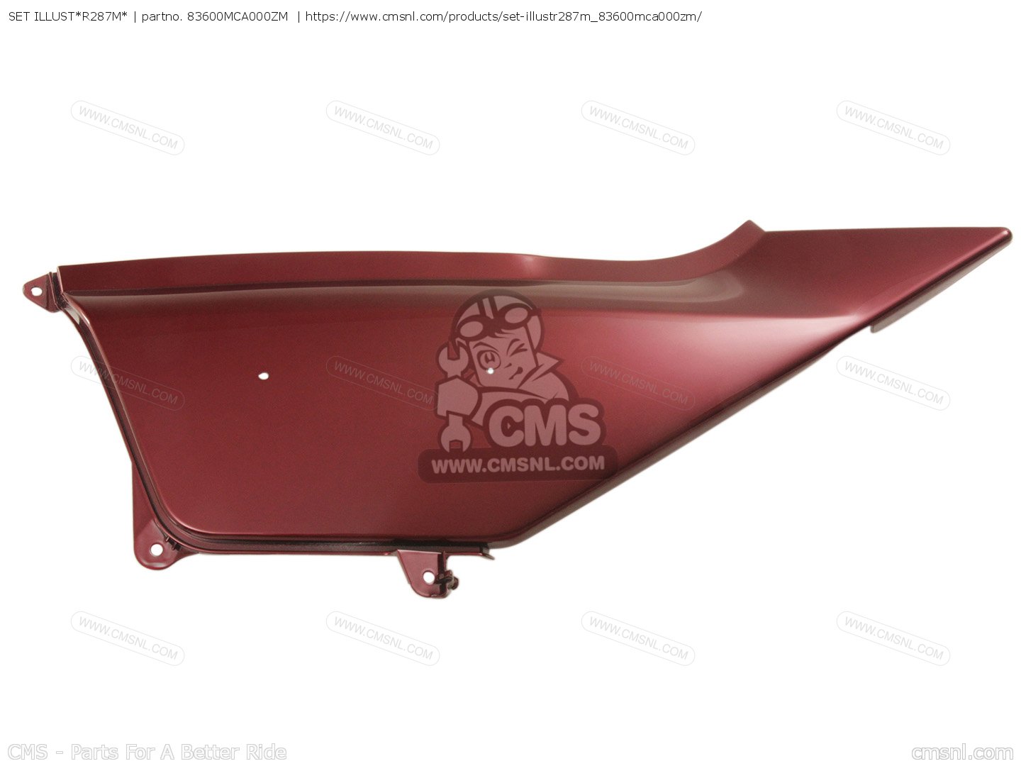 83600MCA000ZM: COVER SET, R. SIDE * Honda - buy the 83600-MCA-000ZM at ...