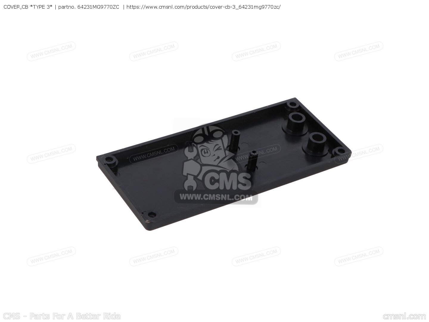 64231MG9770ZC: Cover,cb *type 3* Honda - buy the 64231-MG9-770ZC at CMSNL