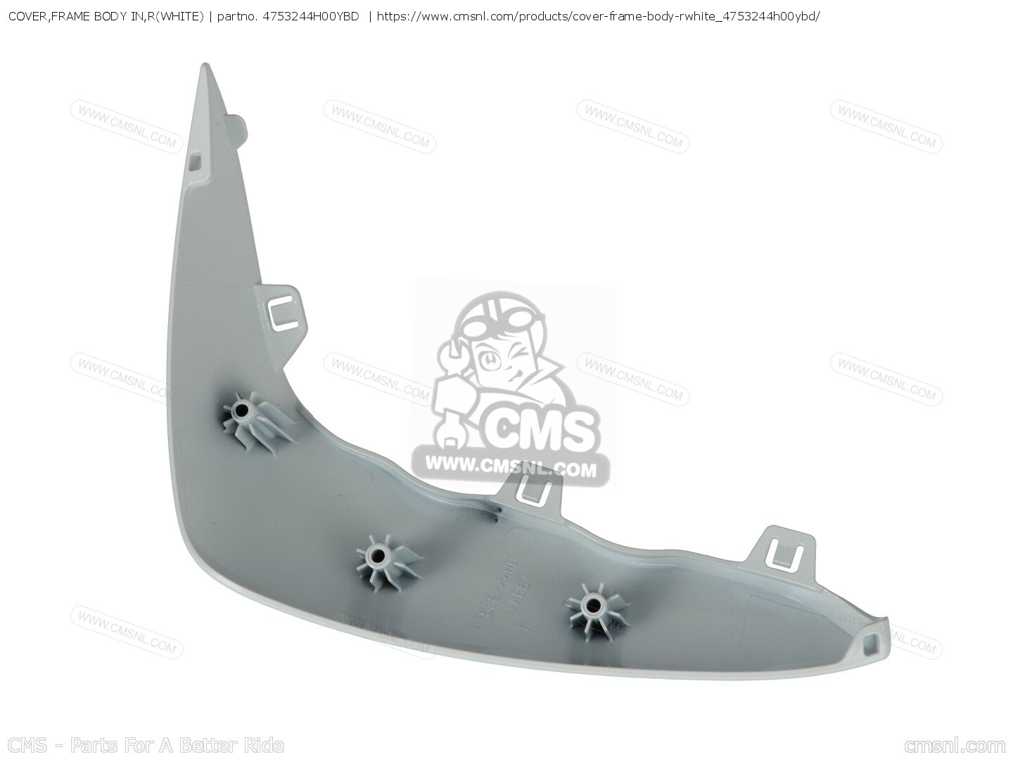 4753244H00YBD: COVER,FRAME BODY IN,R(WHITE) Suzuki - buy the 47532 ...