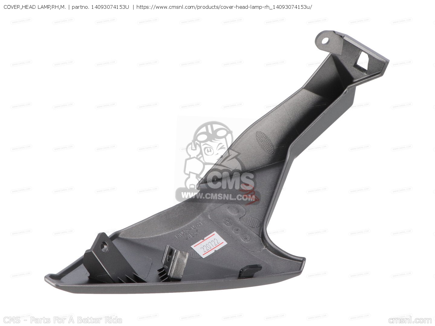 14093074153U: Cover,head Lamp,rh,m. Kawasaki - buy the 14093-0741-53U ...