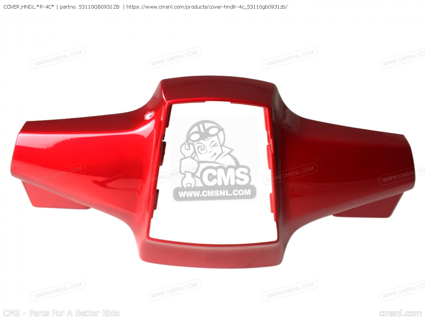 53110GB0931ZB: COVER,HNDL.*R-4C* Honda - buy the 53110-GB0-931ZB at CMSNL