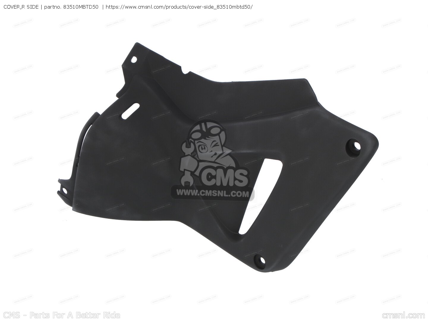 83510MBTD50: Cover,r Side Honda - buy the 83510-MBT-D50 at CMSNL