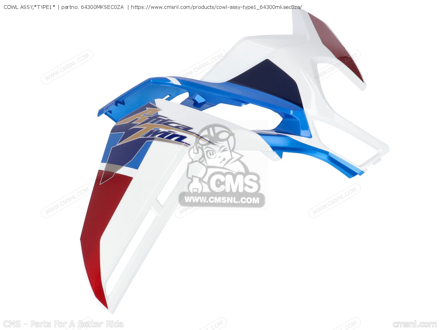 64300MKSEC0ZA: Cowl Assy,*type1* Honda - buy the 64300-MKS-EC0ZA at CMSNL